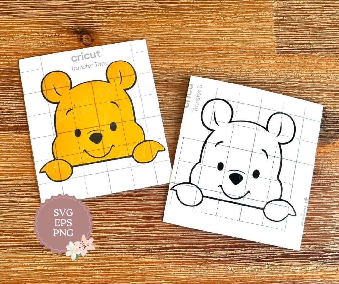 Peeking Baby Pooh Bear SVG Cricut Craft Vinyl Sticker Classic Winnie ...