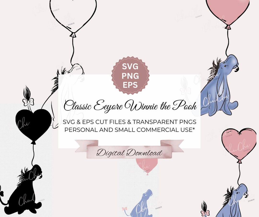 Eeyore Vinyl Sticker and Clipart Original Winnie-the-pooh Eeyore ...