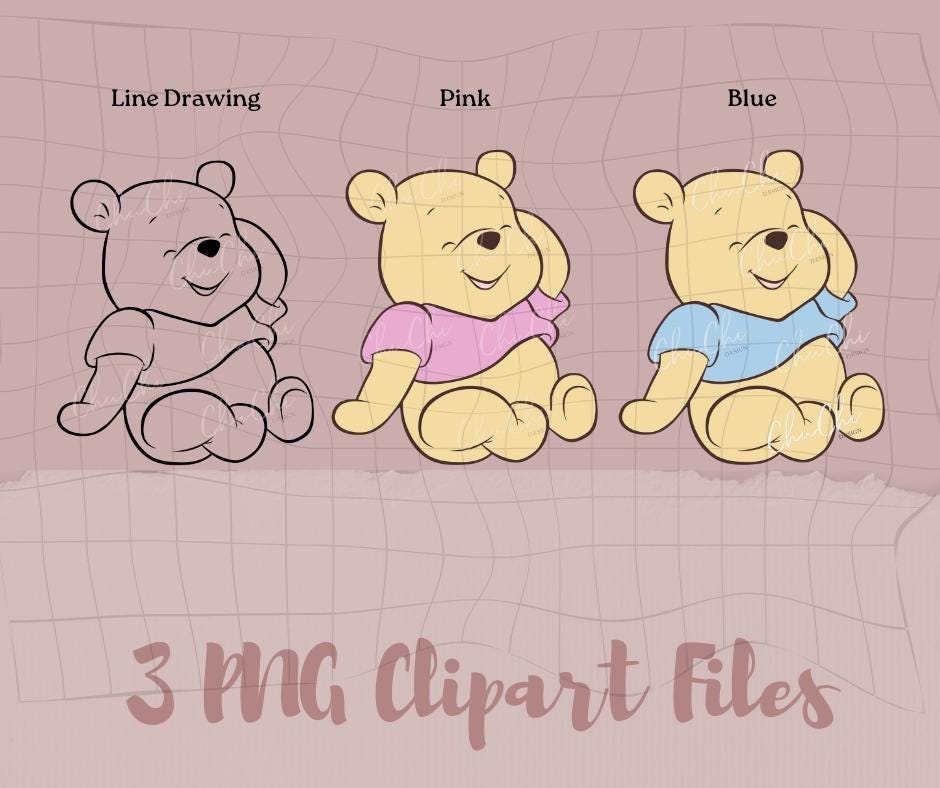 Baby Pooh SVG: Classic Winnie-the-pooh Layered Sticker Cut Files, EPS ...