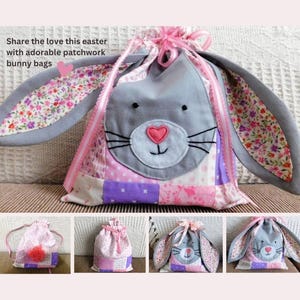Sewing Pattern Bunny Patchwork Drawstring Bag Design (digital Download ...