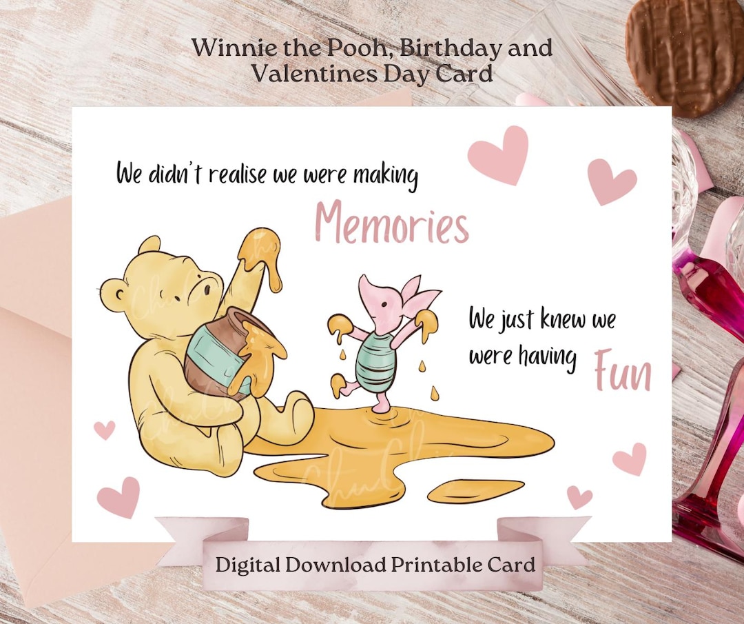 Pooh Bear Card, We Didn't Realise We Were Making Memories, We Just Knew ...
