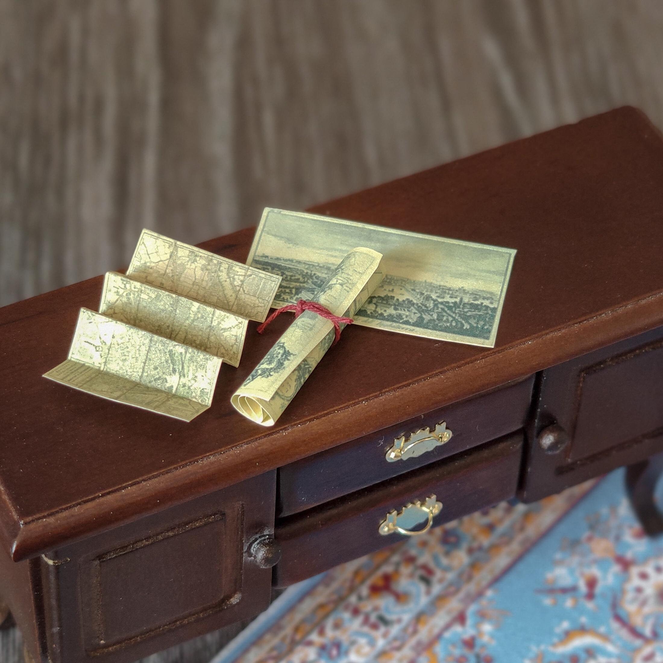 1/12 Miniature Set of London Maps, Painting of London, Miniature ...