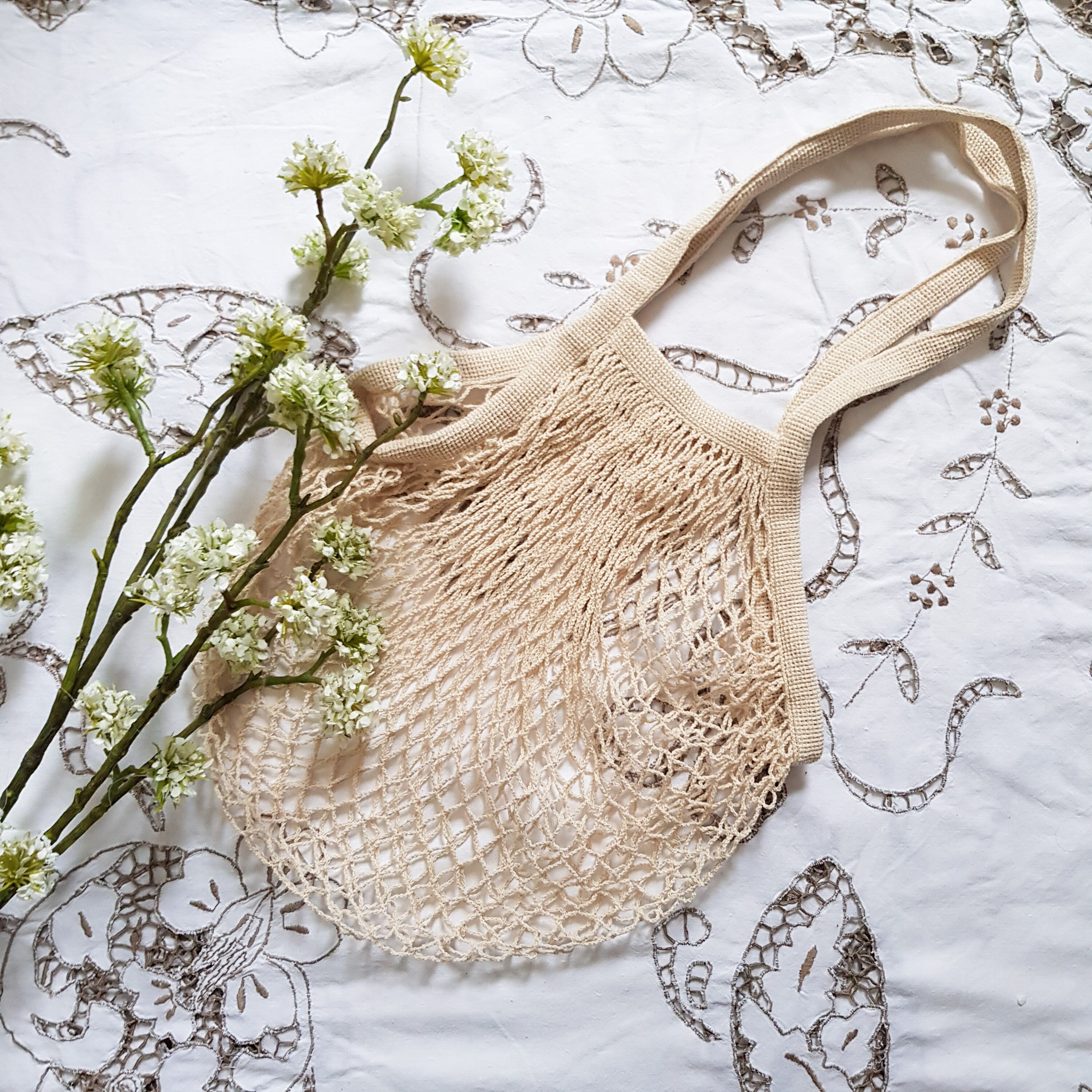 Buy Natural Cotton String Shoulder Tote Bag. Sustainable Carrier Online ...