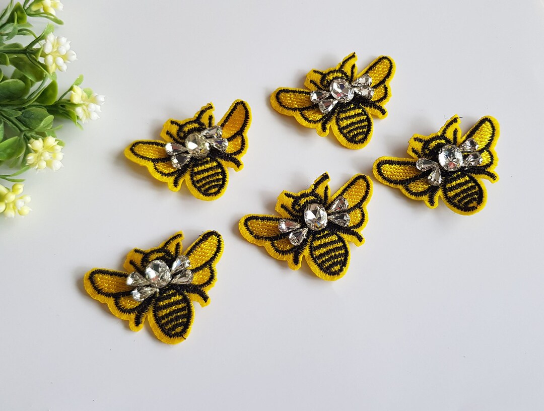 Embroidered Wasp Patches With Beading. - Etsy