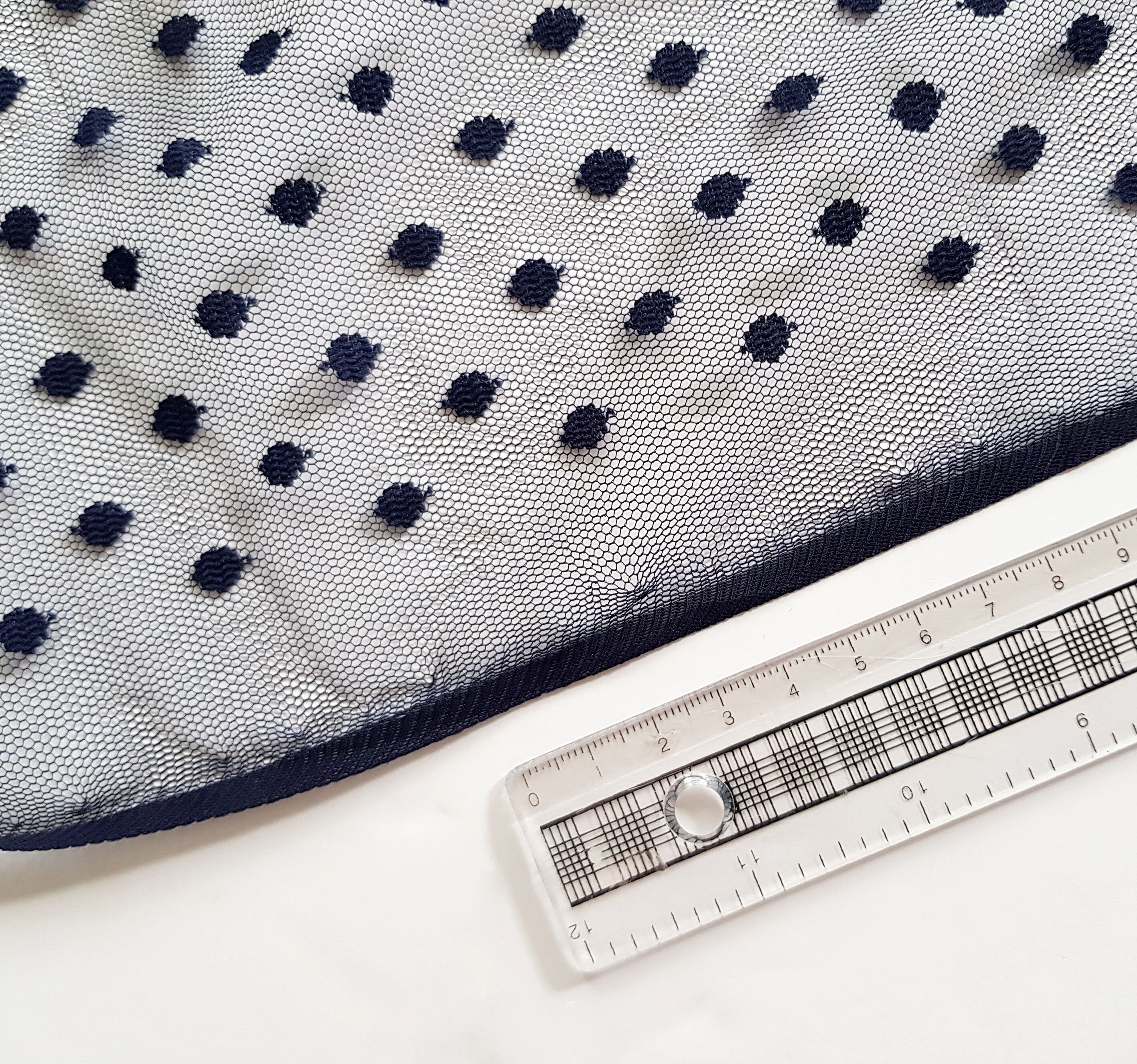 Navy Blue Spot Tulle Fabric 50 Wide. Dark Blue Spot - Etsy UK