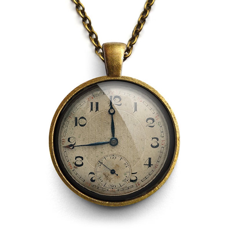Vintage Clock Necklace ER06 - Etsy