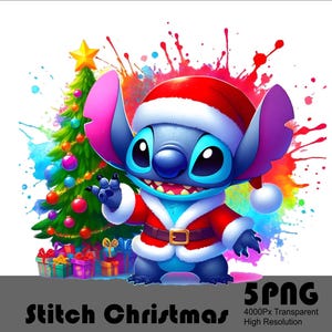 5PNG Stitch Png Christmas Png Santa Claus Png Happy New Year Png Snow ...