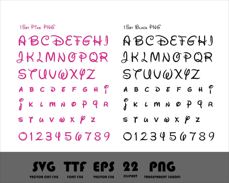 Disney Font Png Svg Eps Mouse Alphabet Numbers Png Mickey Font Minnie ...
