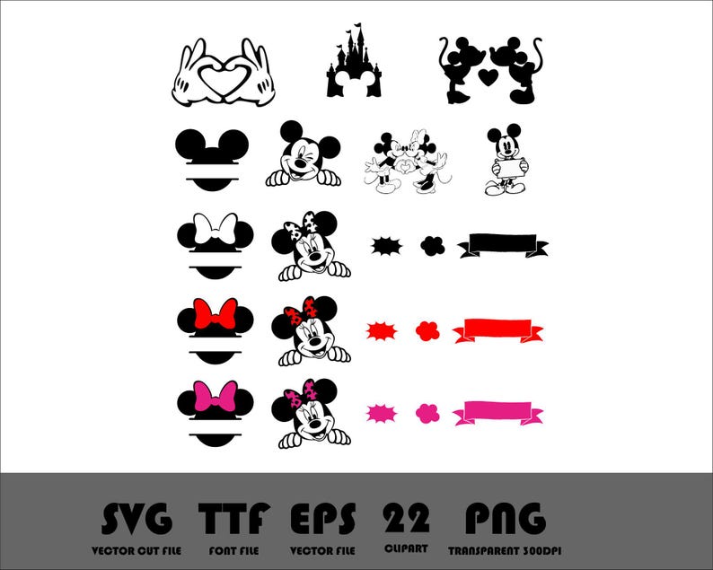 Disney Font Png Svg Eps Mouse Alphabet Numbers Png Mickey Font Minnie ...
