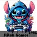 5 PNG Stitch Gamer Player Splash Watercolor Digital Design PNG File for ...