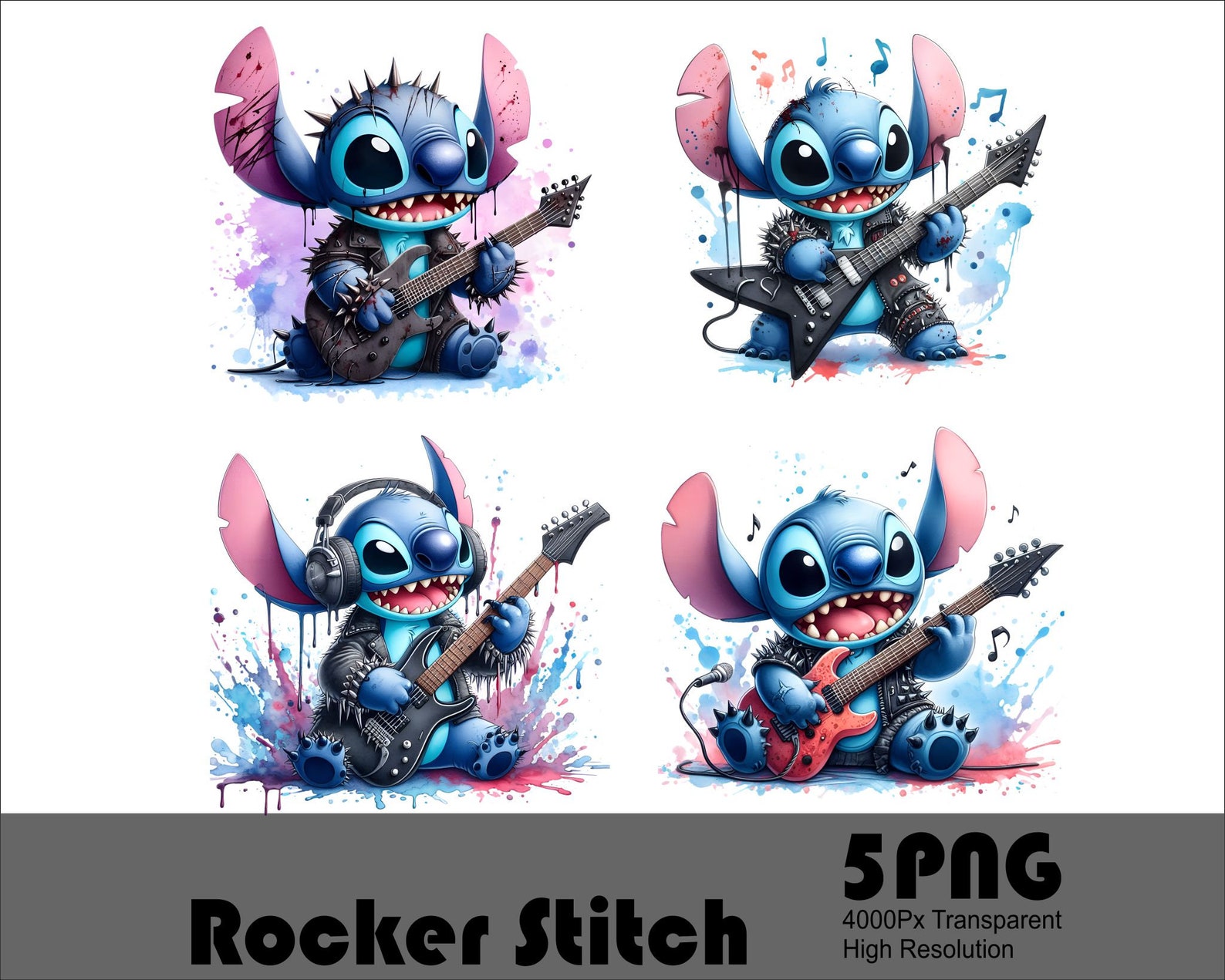 5PNG Stitch Rocker PNG Design High Resolution T-shirt and Sublimation ...