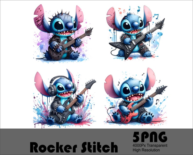 5PNG Stitch Rocker PNG Design High Resolution T-shirt and Sublimation ...