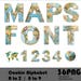 Map Font Png Maps Alphabet and Numbers Clipart PNG Watercolor Splash ...