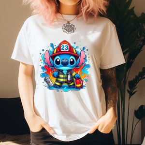 5 PNG Stitch Firefighter Splash Watercolor Digital Design PNG File for ...