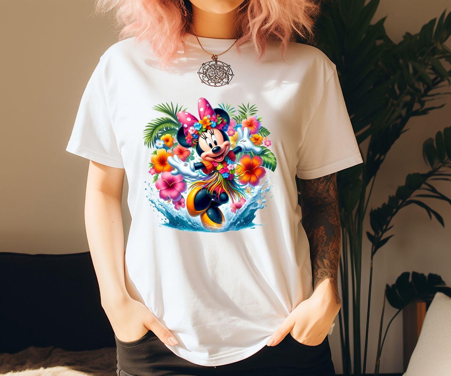 5 PNG Minnie in Flowers PNG Design, Girl Mouse High Resolution Tshirt ...