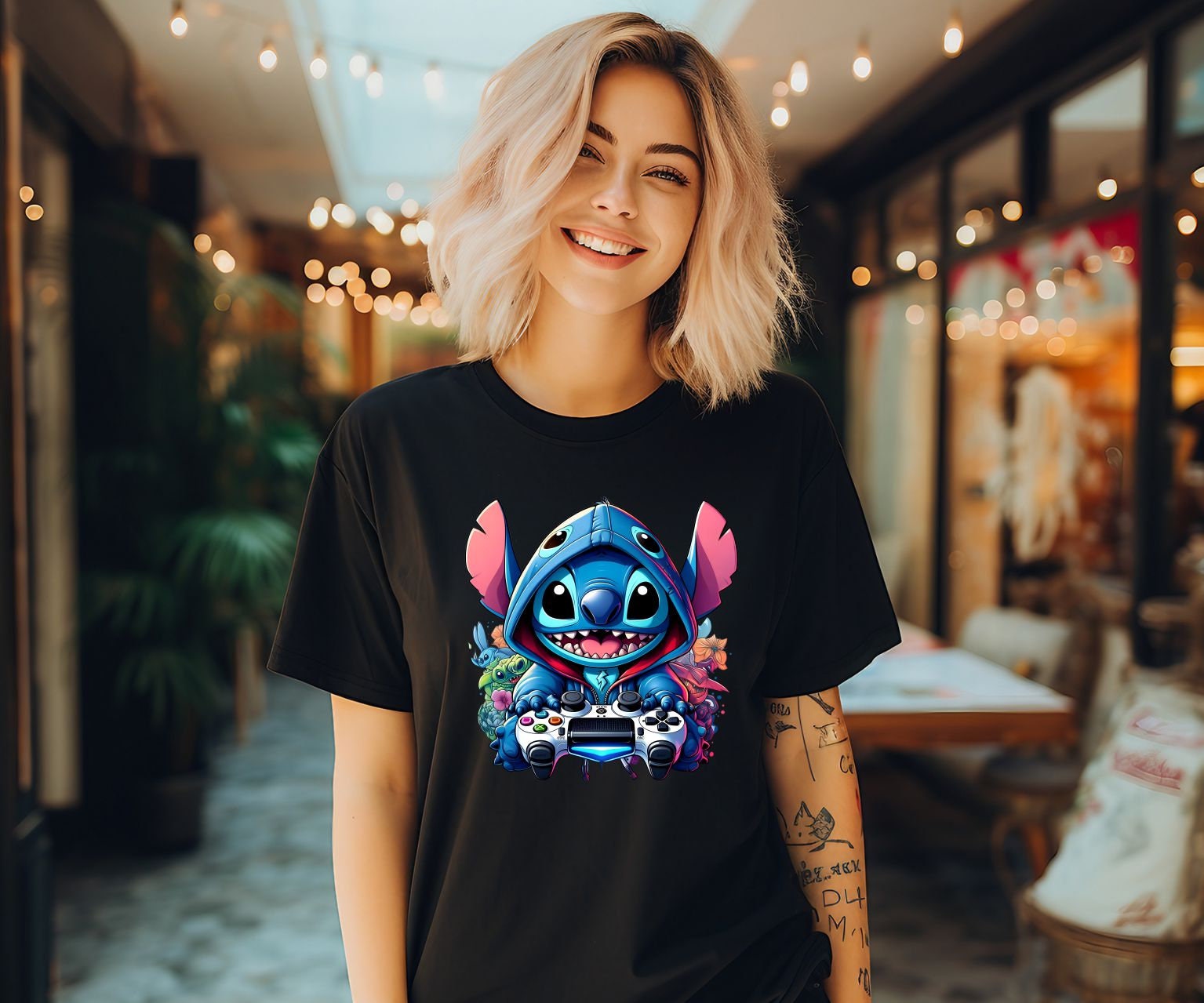 5 PNG Stitch Gamer Player Splash Watercolor Digital Design PNG File for ...