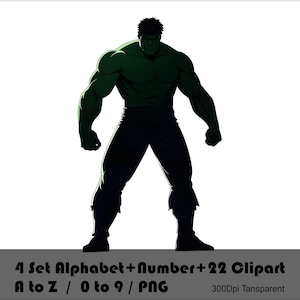 Hulk Font Png Green Giant Alphabet Bundle Png Kids Birthday Font ...