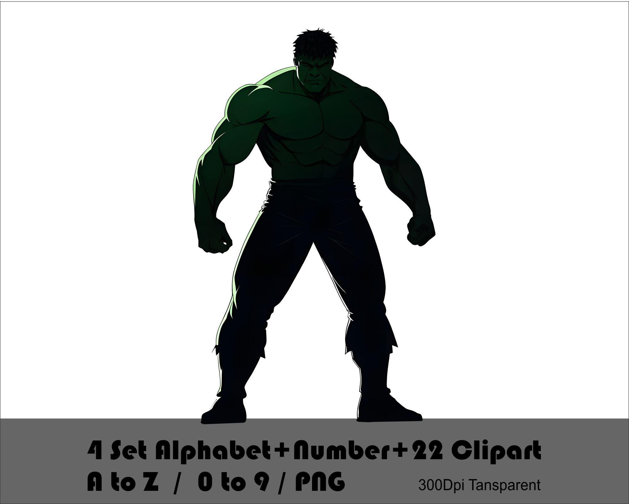 Hulk Font Png Green Giant Alphabet Bundle Png Kids Birthday Font ...
