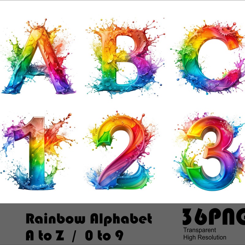 Rainbow Letters - Etsy