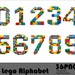 Bricks Alphabet and Numbers Font Puzzle Font PNG Brick Set Font Brick ...