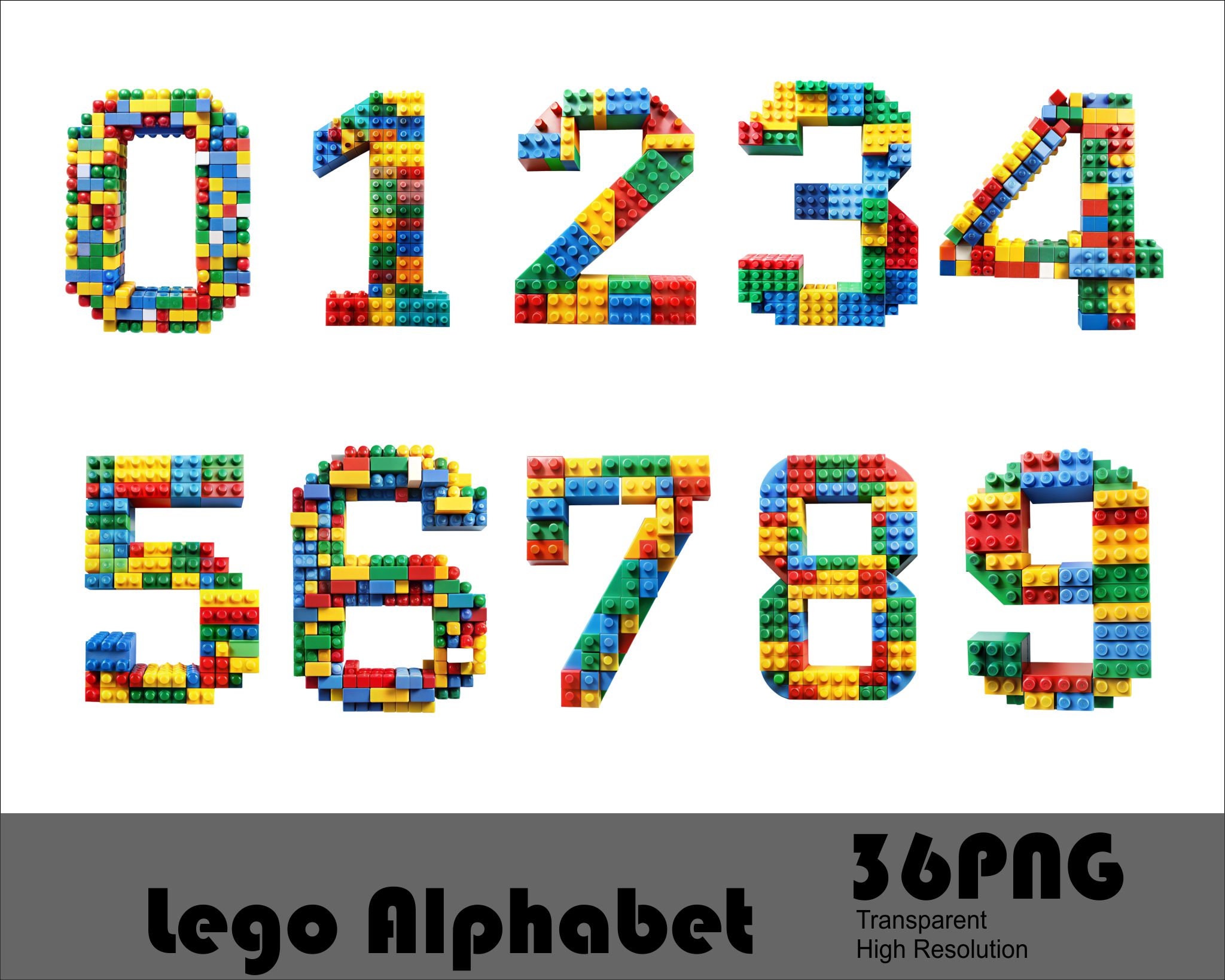 Bricks Alphabet and Numbers Font Puzzle Font PNG Brick Set Font Brick ...