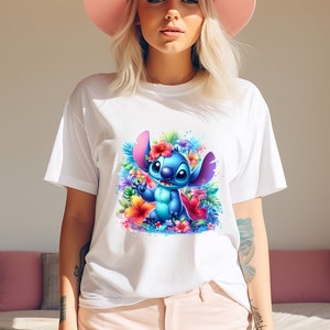 5PNG Stitch Flowers Splash and Watercolor Digital Design PNG File for ...