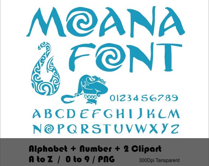 Moana Font Ttf Otf - Available on All Softwares - Compatible PC and Mac ...