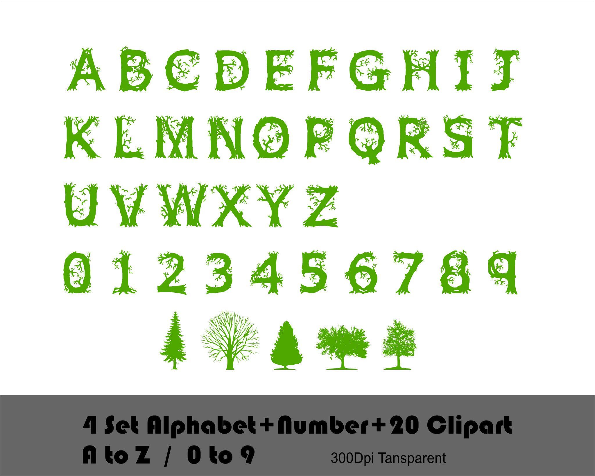 Forest Font Png Tree Font Png Wild Wood Font Png Nature Font Alphabet ...