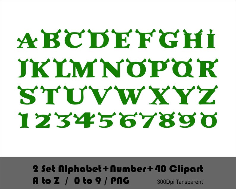Shrek Font Png Shrek Alphabet Png Green Ogre Alphabet Shrek Clipart Png ...