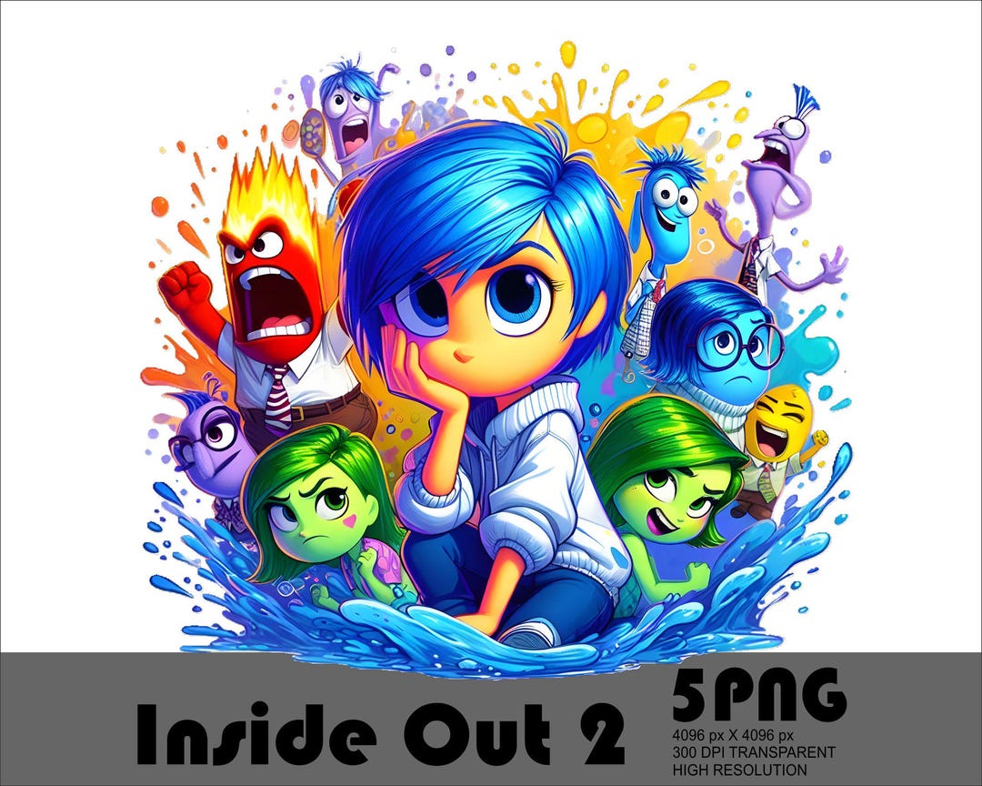 Inside Out 2 Png All the Feelings Png Anger Joy Sadness Disgust Fear ...