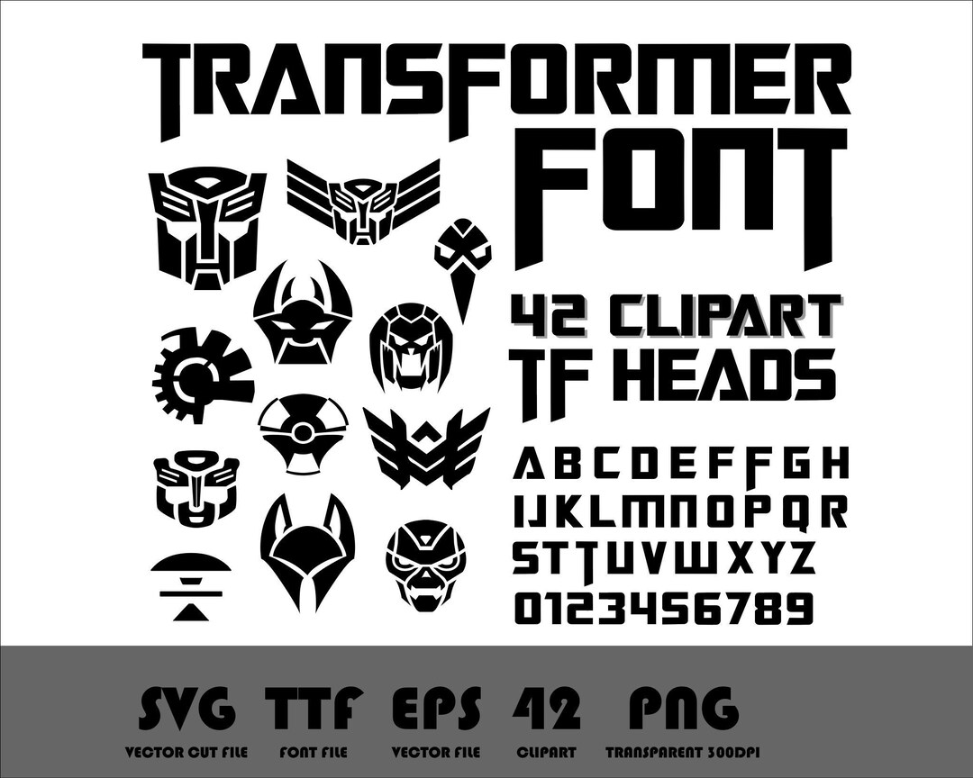 Transformer Font Png Svg Eps Robo Font Png Transform Head Skin Clipart Sport Font Alphabet for ...