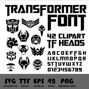 Transformer Font Png Svg Eps Robo Font Png Transform Head Skin Clipart Sport Font Alphabet for ...