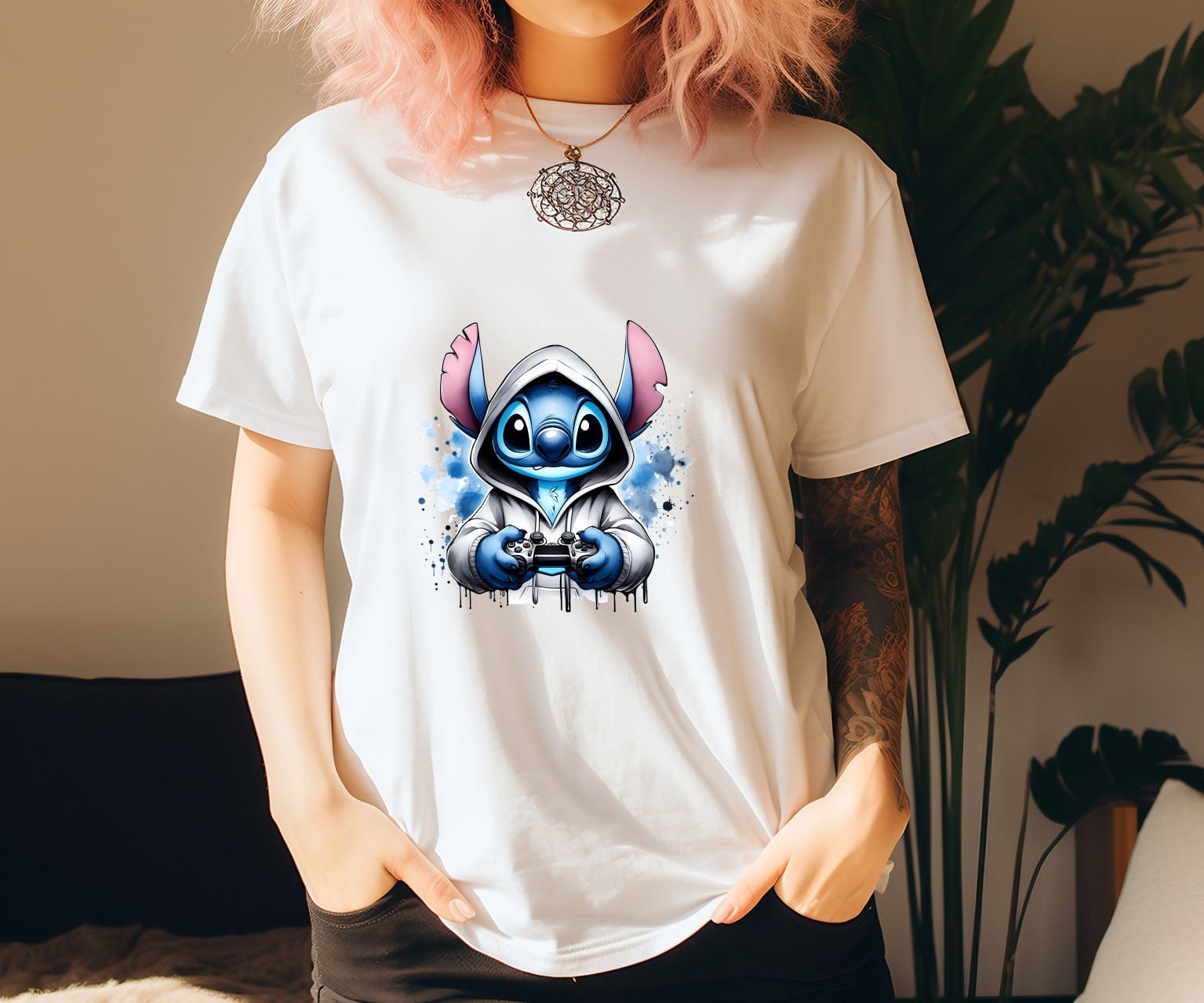 5 PNG Stitch Gamer Splash Watercolor Digital Design PNG File for ...