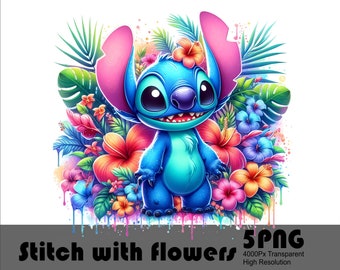 5PNG Stitch Splash and Watercolor Digital Design PNG File for ...