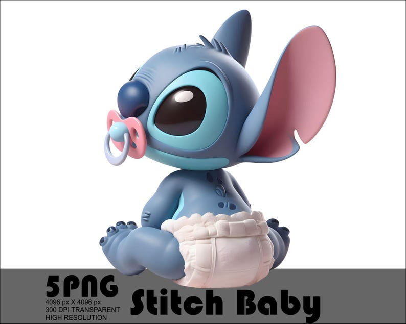 Baby Stitch Png Stitch With a Pacifier Png Stitch Png Stitch Baby Png ...