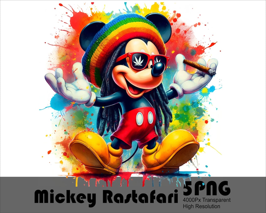 5 PNG Mickey Rastafari Reggae Mouse PNG Design High Resolution Tshirt ...