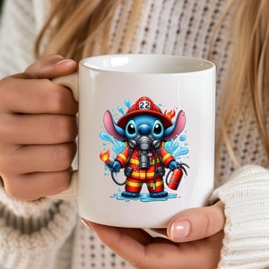 5 PNG Stitch Fireman Splash Watercolor Digital Design PNG File for ...