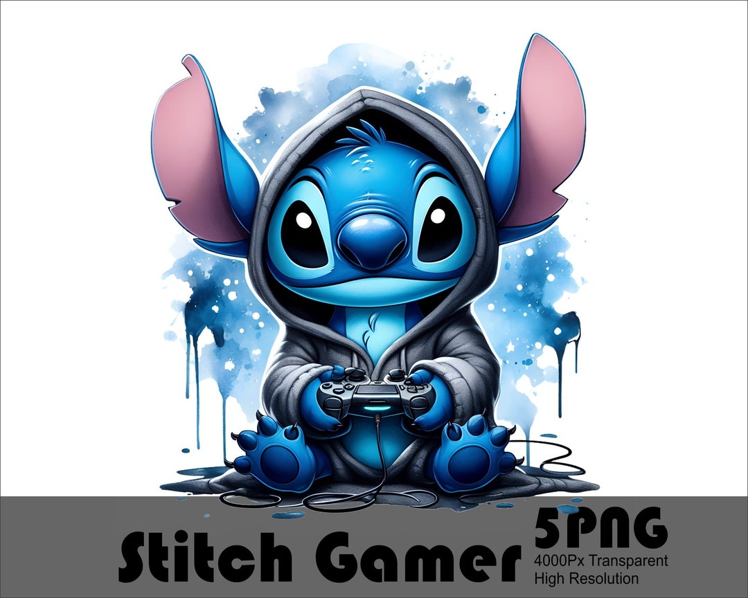 5 PNG Stitch Gamer Splash Watercolor Digital Design PNG File for ...