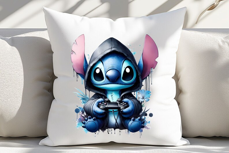 5 PNG Stitch Gamer Splash Watercolor Digital Design PNG File for ...