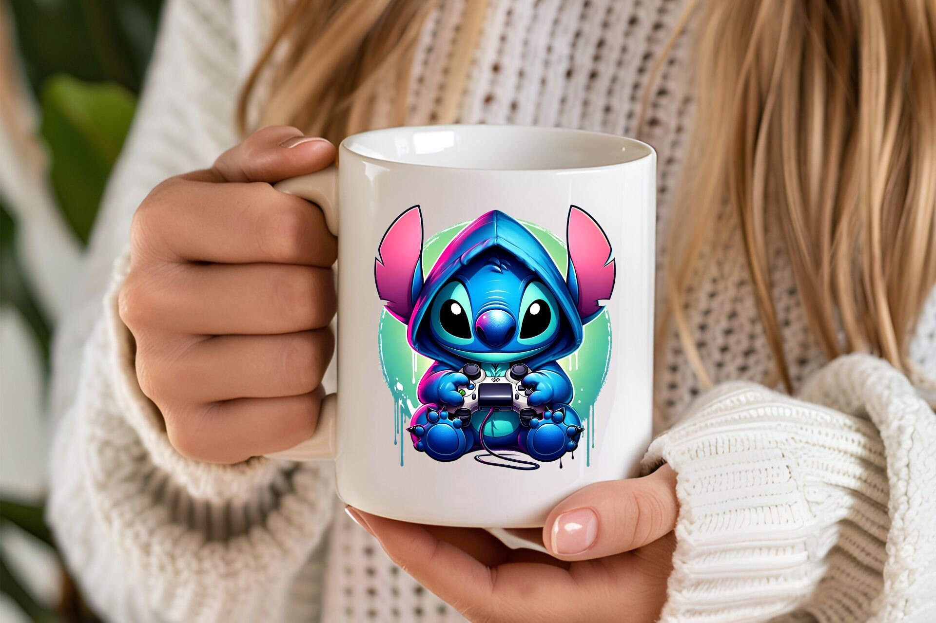 5 PNG Stitch Gamer Player Splash Watercolor Digital Design PNG File for ...