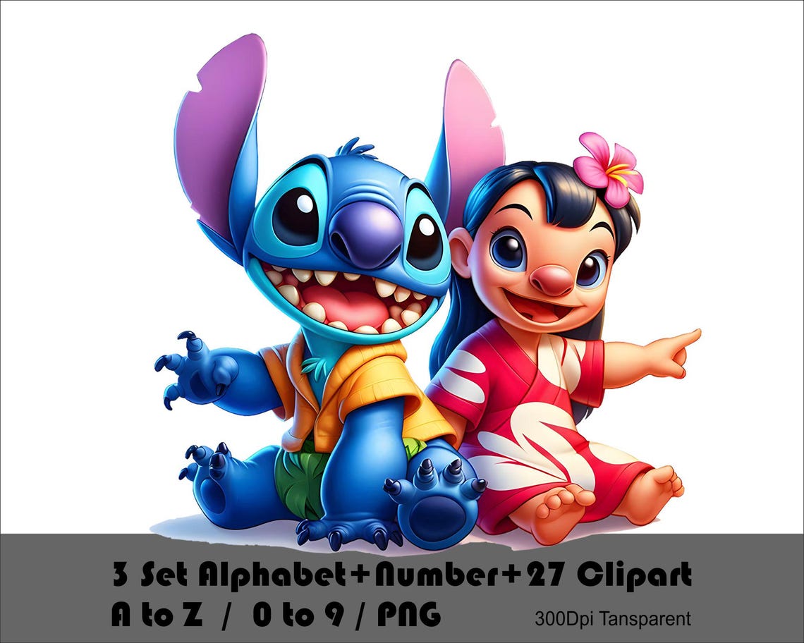 Polices Lilo et Stitch Png Alphabet chiffres Lilo et Stitch Png Stitch ...