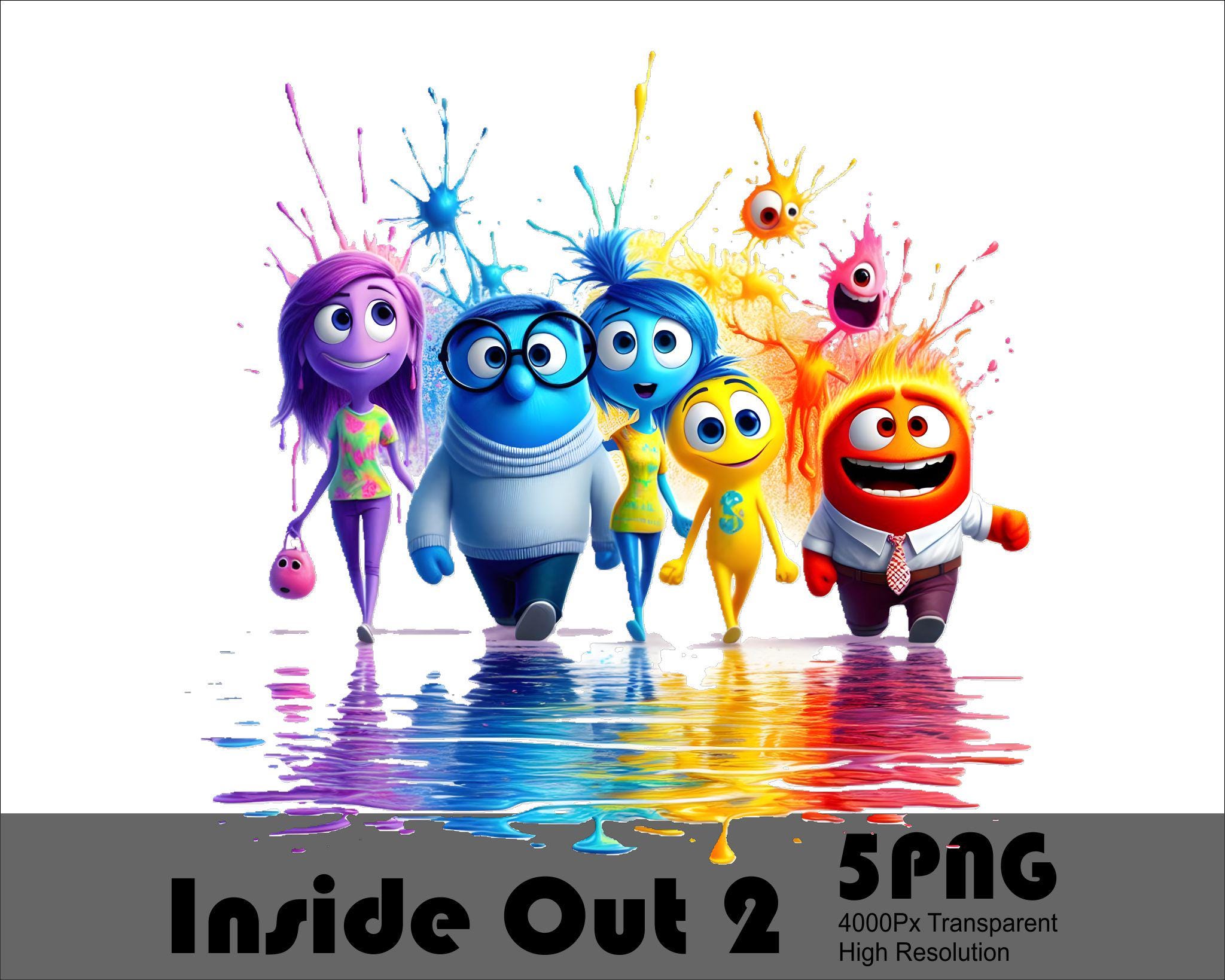 Inside Out 2 Png Anger Joy Sadness Disgust Fear Anxiety Png All the ...