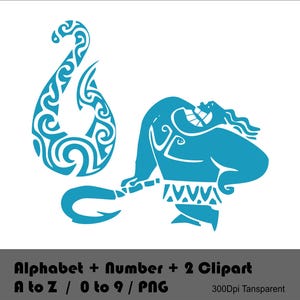 Moana Font Png Moana and Maui Alphabet and Numbers Png Digital Download ...