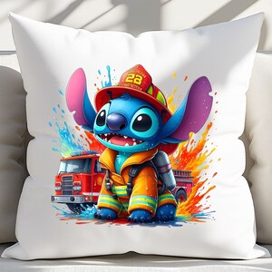 5 PNG Stitch Fireman Splash Watercolor Digital Design PNG File for ...