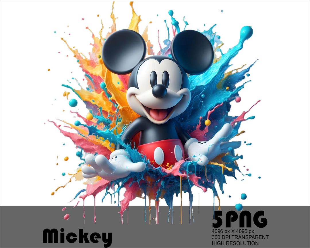 5 PNG Mickey PNG Design Splash and Watercolor Mouse Png 300 Dpi High ...