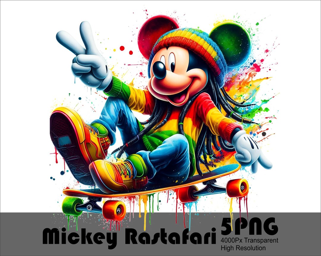 5 PNG Mickey Rastafari Reggae Mouse PNG Design High Resolution Tshirt ...