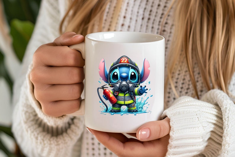 5 PNG Stitch Firefighter Splash Watercolor Digital Design PNG File for ...