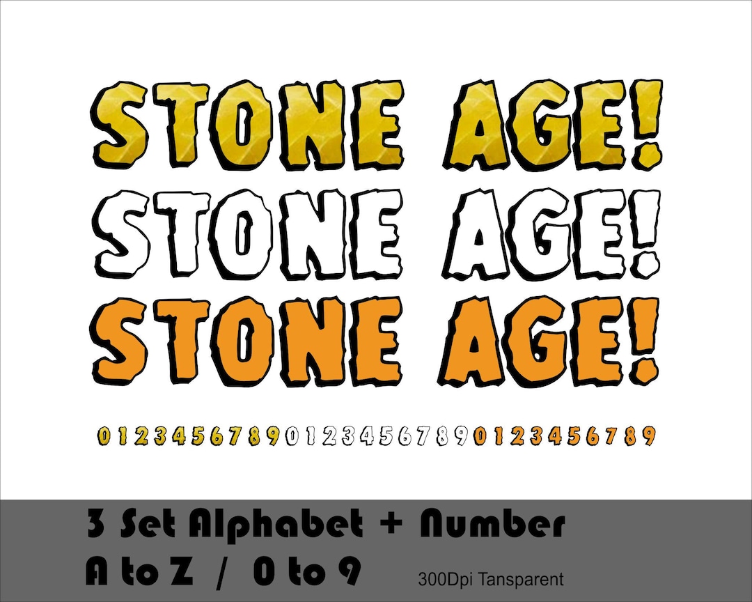 Stone Font Png Cartoon Font Png Flint-stone Font Png Stone Age Alphabet ...