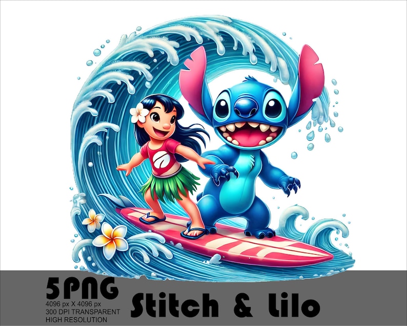 Stitch and Lilo Png Surf Png Stitch and Lilo Clipart Png Cute Lilo and ...