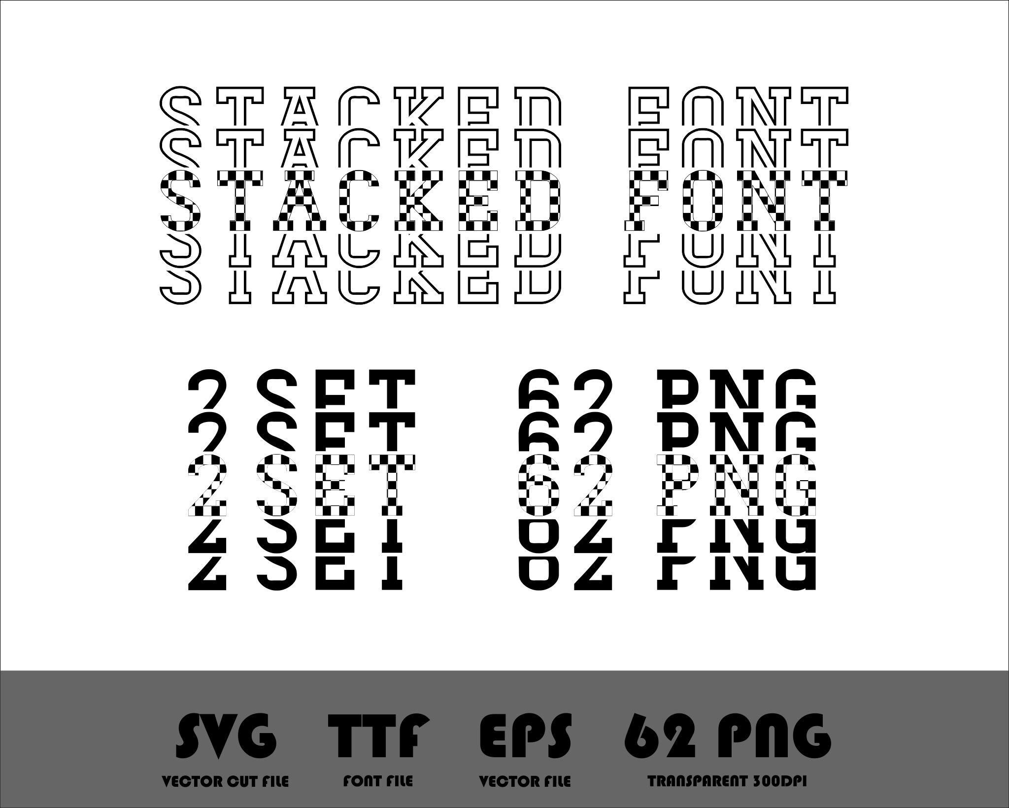 Stacked Alphabet PNG Stacked Checkered Font Svg Eps Ttf Png Black White ...